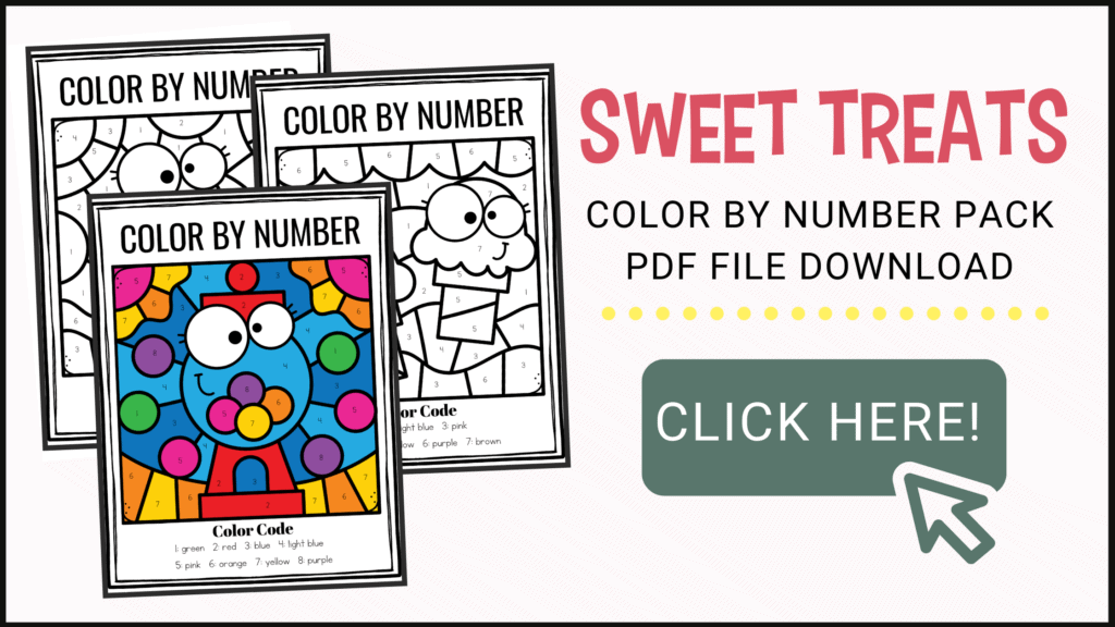 Preschool Sweet Treats Color By Number Printable