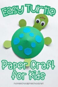Preschool Turtle Craft Template for Kids
