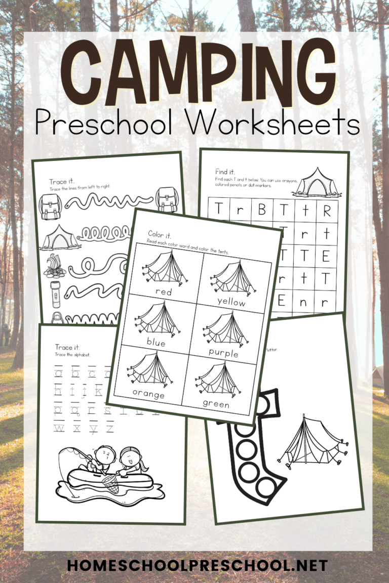 Free Printable Camping Worksheets for Preschoolers