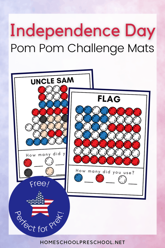 Independence Day Pom Pom Mats for Preschoolers