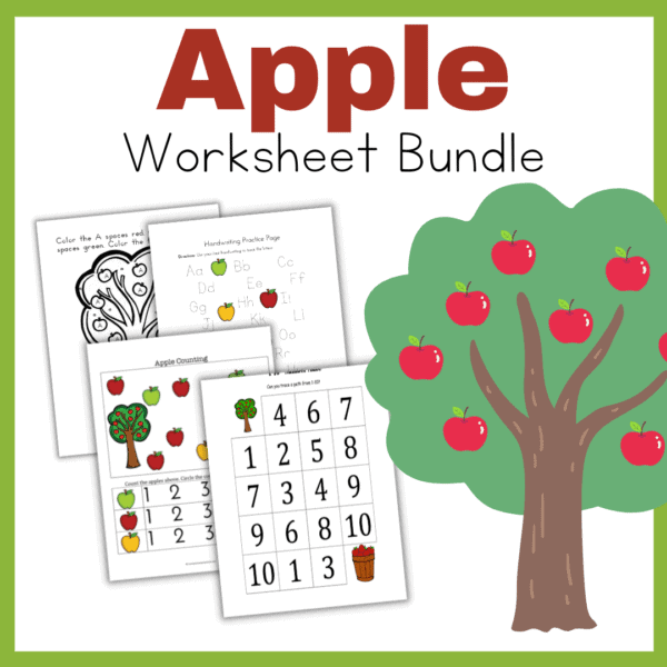 Free Printable Apple Addition Worksheets for Preschool