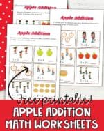 Apple Addition Worksheets for Preschool Math Fun