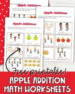 Apple Addition Worksheets for Preschool Math Fun