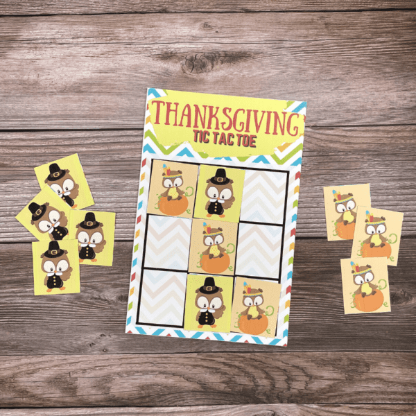 Printable Thanksgiving Tic Tac Toe Game Boards