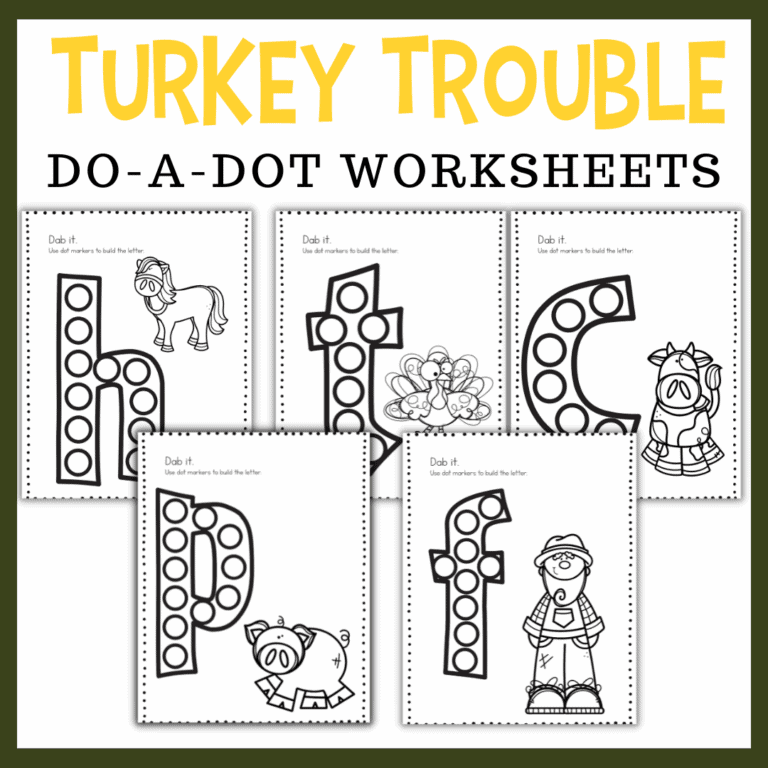 Free No-Prep Turkey Trouble Printable for Preschoolers Print & Go