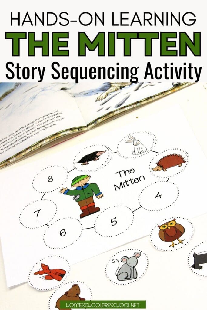The Mitten Story Sequence Activity for Preschoolers