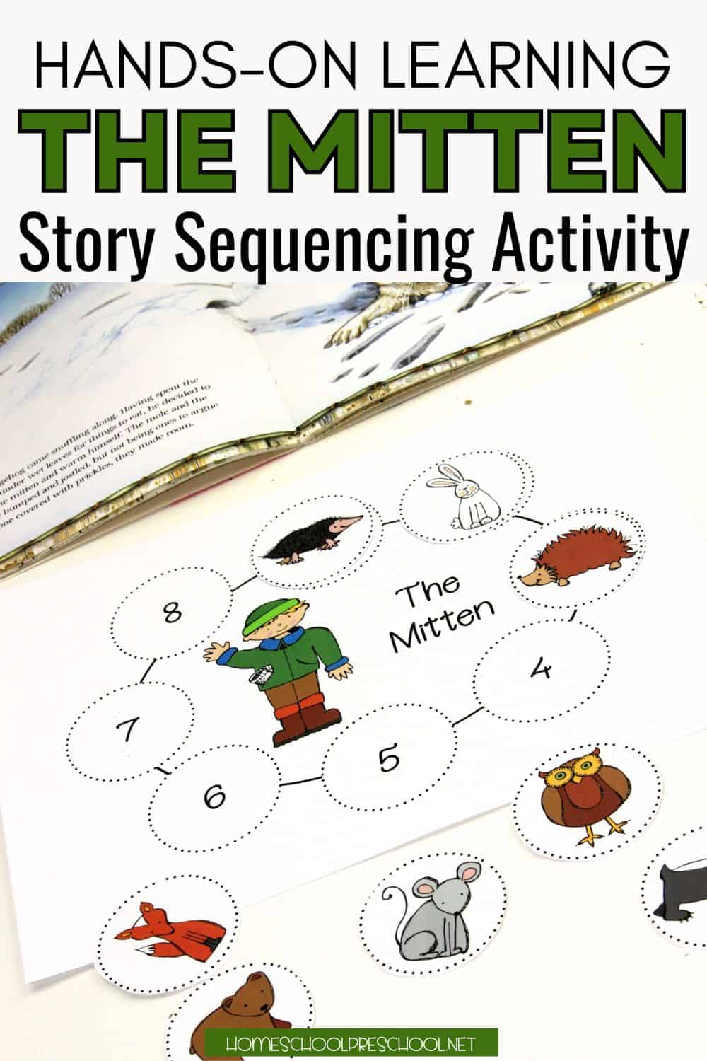 The Mitten Story Sequence Activity for Preschoolers