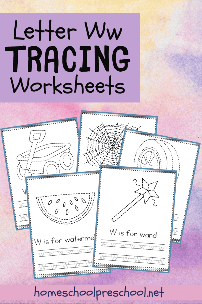Free Printable Letter W Tracing Worksheets for Preschool