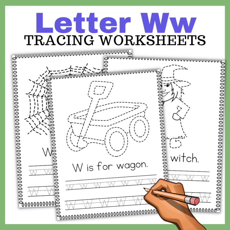 Free Printable Letter W Tracing Worksheets for Preschool