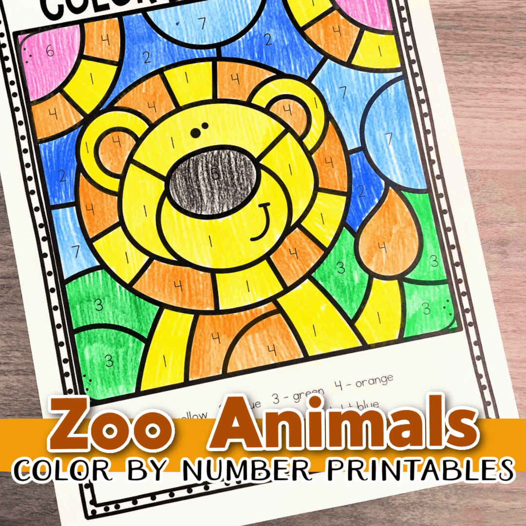 Zoo Color By Number Printables