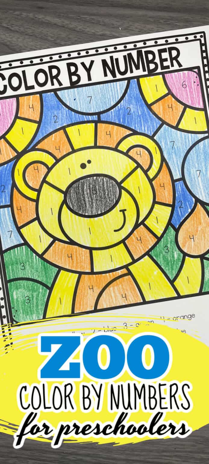 Free Zoo Color by Number Worksheets