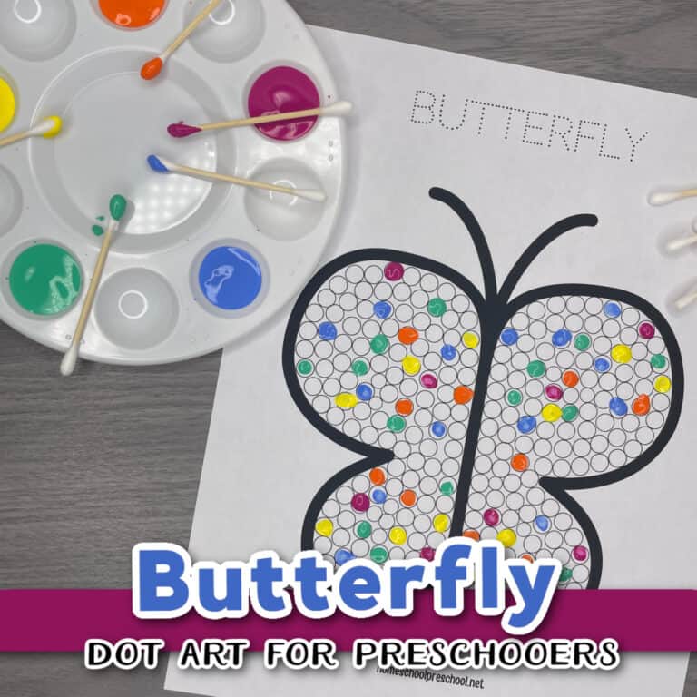 Butterfly Dot Art Printable - Homeschool Preschool