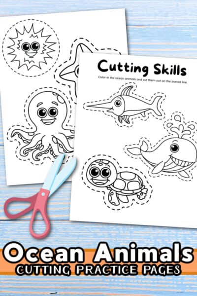 Free Printable Ocean Animal Cut Outs for Scissor Practice