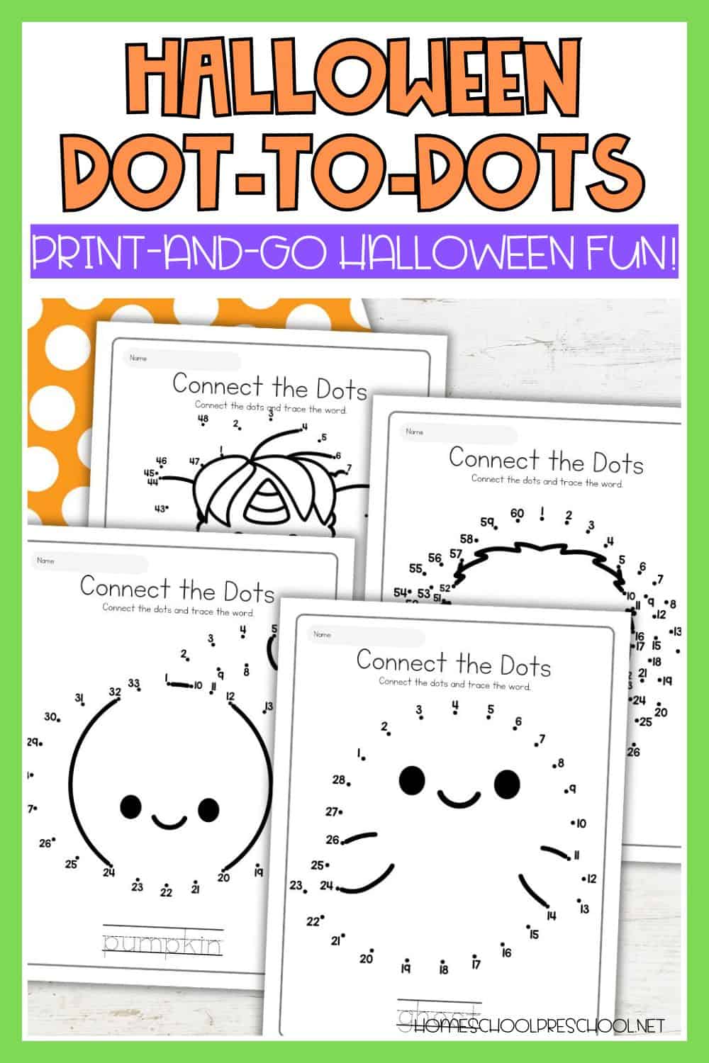 Free Halloween Dot to Dot Printables for Kids