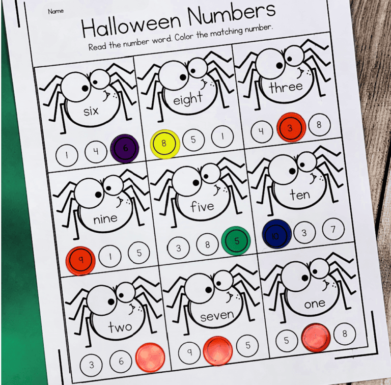 Free Printable Halloween Kindergarten Worksheets