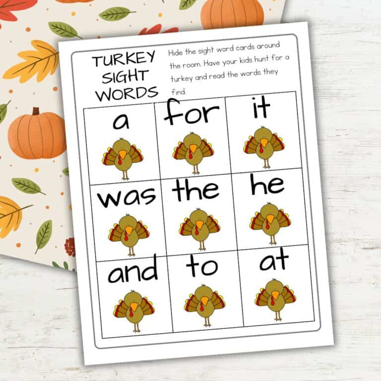 Printable A Turkey for Thanksgiving Activities