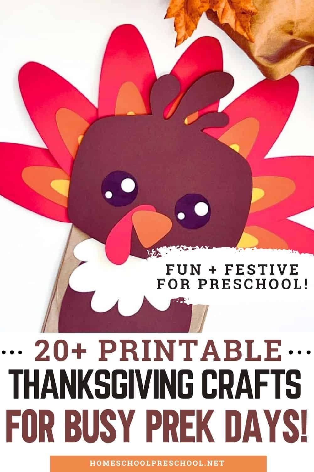 20+ Printable Thanksgiving Crafts for Preschoolers