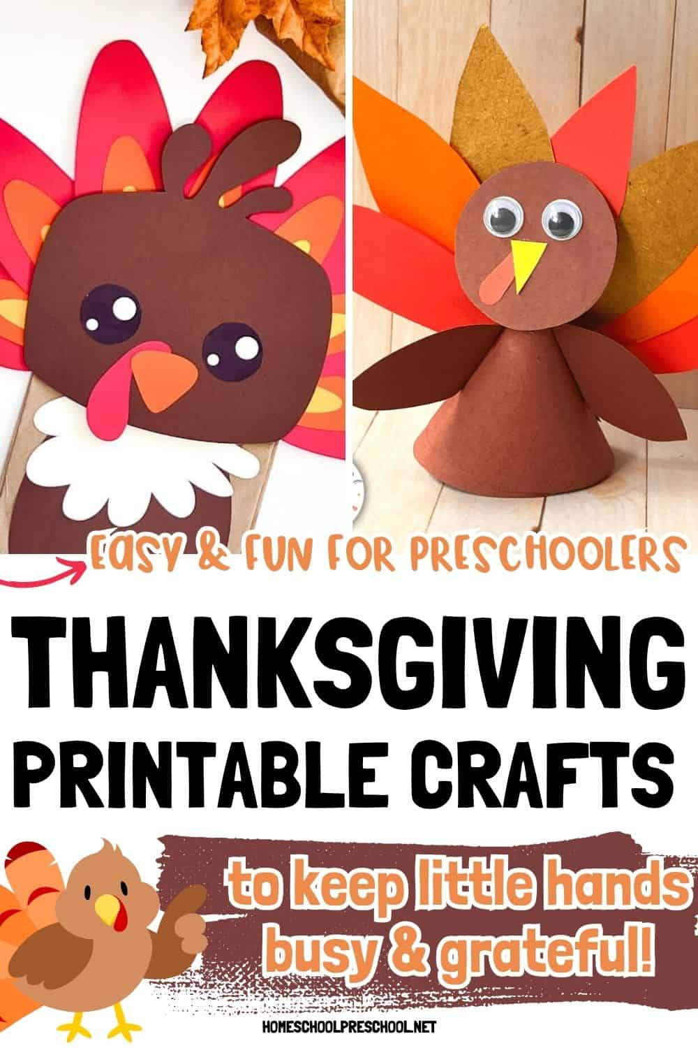 20+ Printable Thanksgiving Crafts for Preschoolers