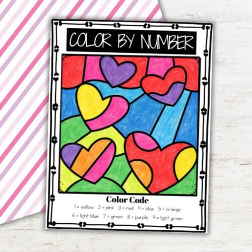 Valentines Day Color by Number (Free Preschool Printables)