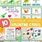 Dinosaur Valentine Cards for Preschoolers (Printable & No-Prep)