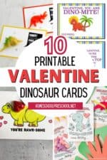 Dinosaur Valentine Cards for Preschoolers (Printable & No-Prep)