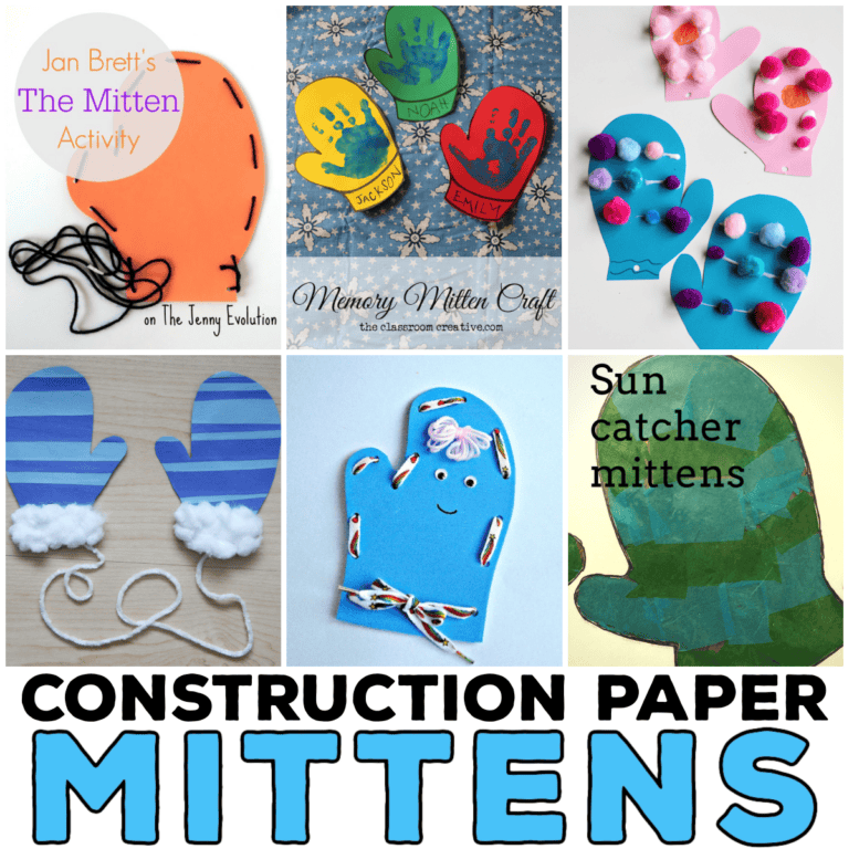 Simple Construction Paper Mittens for Preschoolers