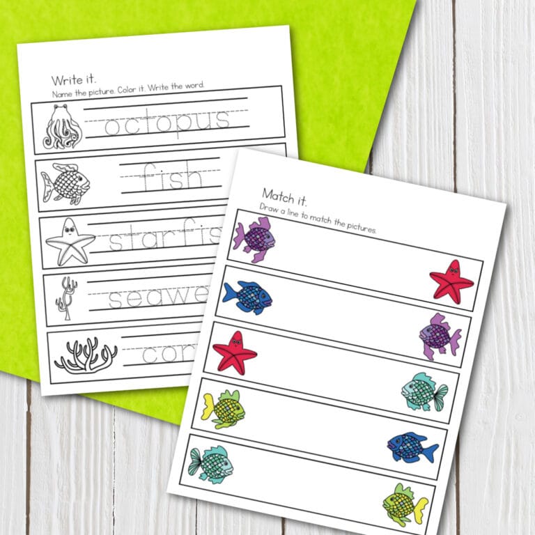 Rainbow Fish Book Printables | Homeschool Preschool