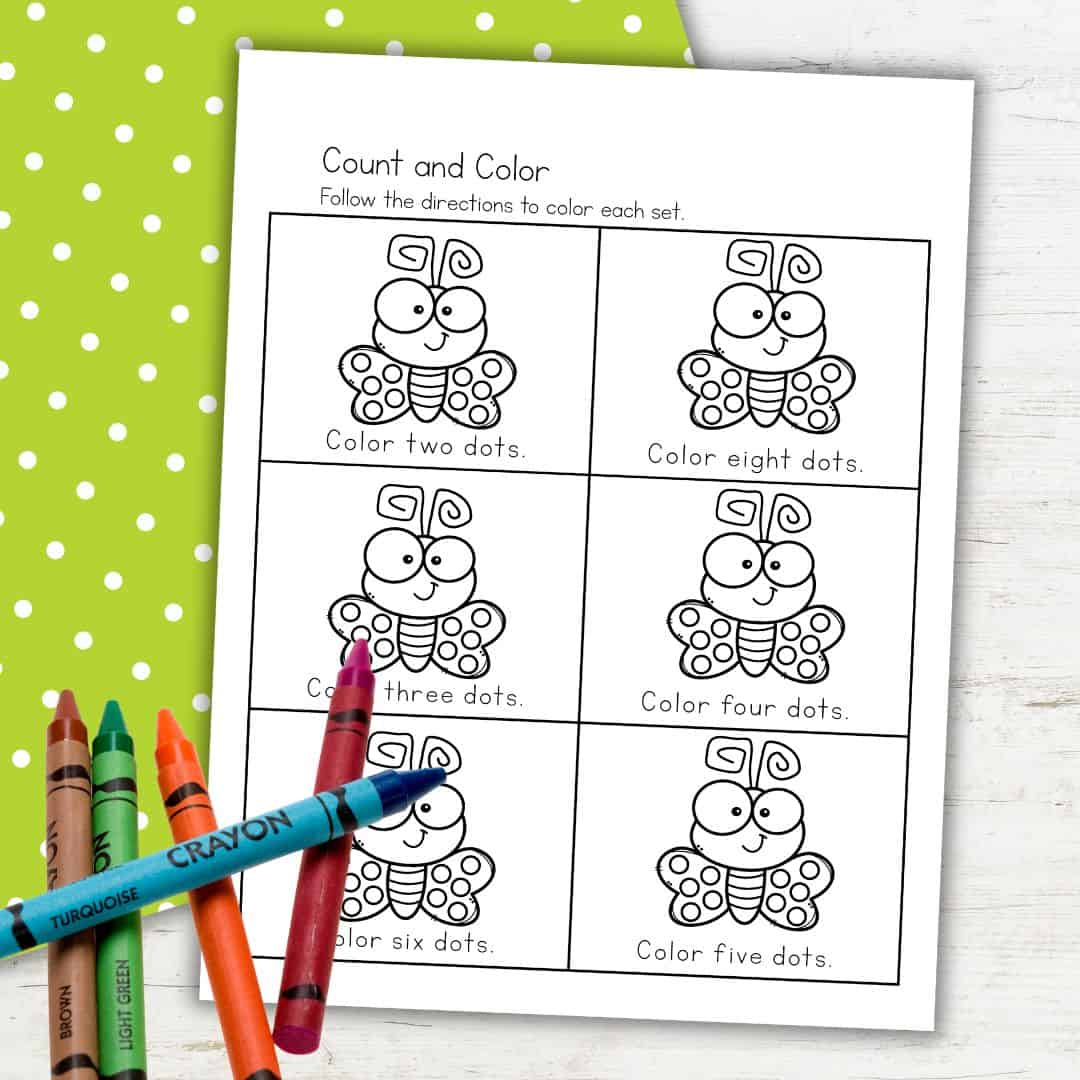 Free Printable Butterfly Math Worksheets for Preschoolers