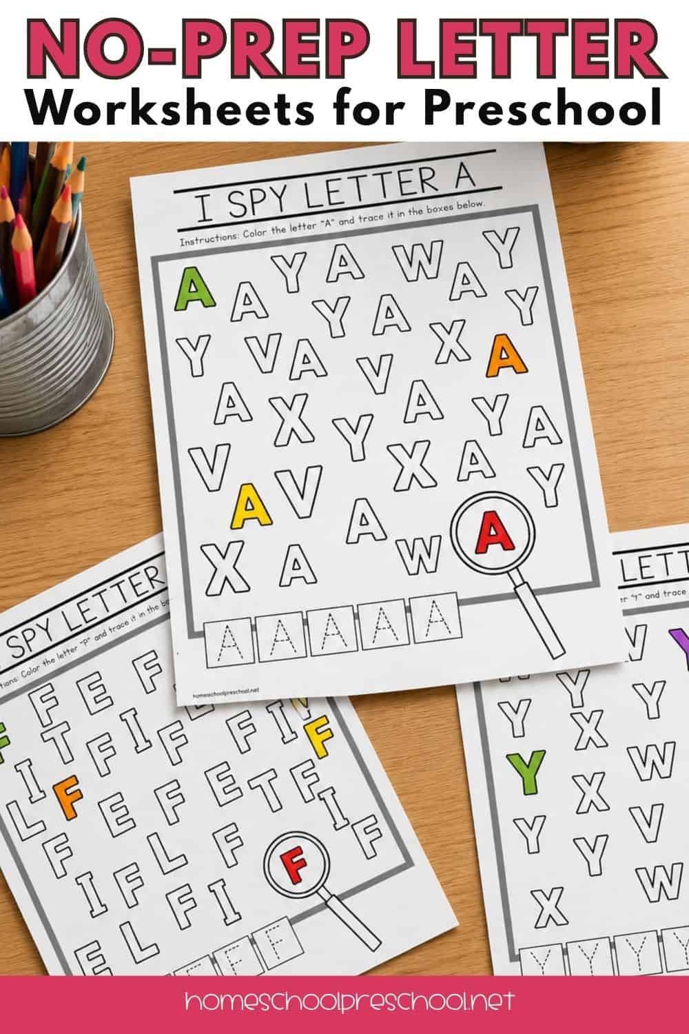Free Uppercase I Spy Letters Printable for Preschool (A to Z)