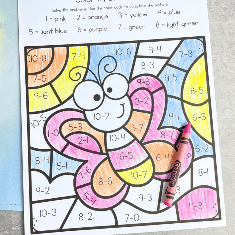 Free Butterfly Math Worksheets for Kindergarten