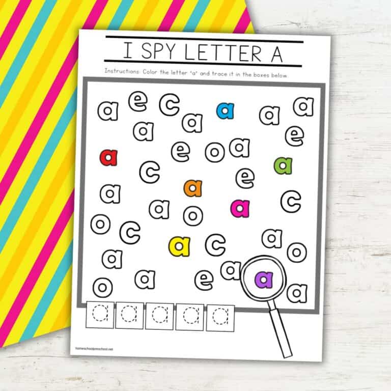 I Spy Letters Worksheets for Preschool and Kindergarten