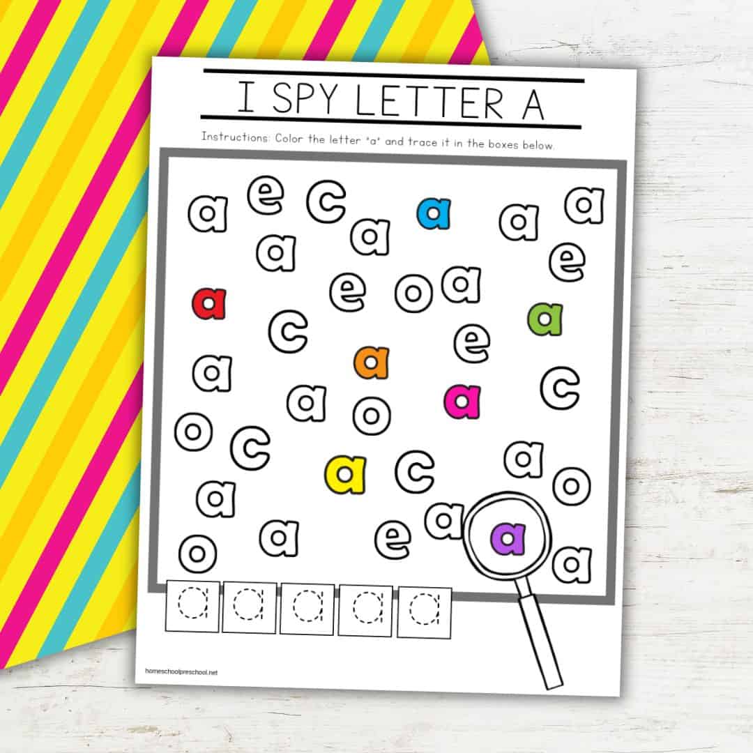 I Spy Letters Worksheets for Preschool and Kindergarten