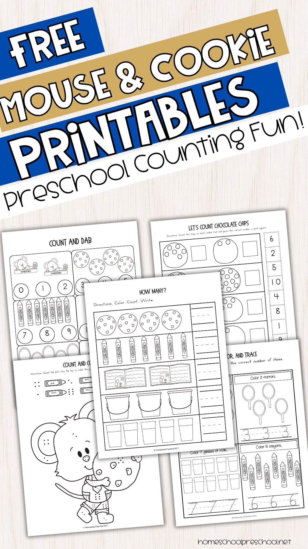 Printable If You Give a Mouse a Cookie Counting Activities