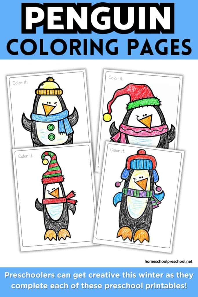 Penguin Coloring Pages for Preschoolers (Free Winter Printable)