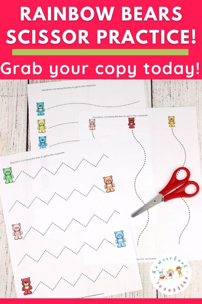 Bear Cutting Practice Preschool Worksheets