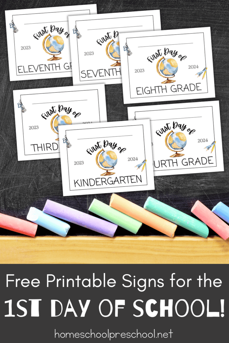 My First Day of School Signs for Preschool to Grade 12