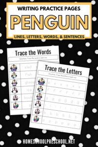 Penguin Writing Worksheets for Preschoolers | Free Printables
