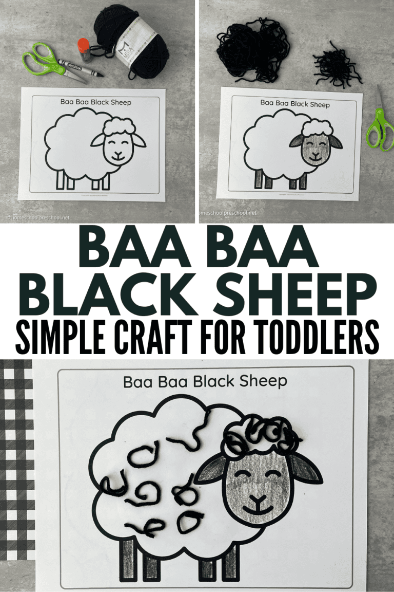 Baa Baa Black Sheep Craft for Toddlers