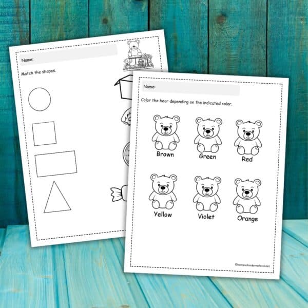 Free Printable Teddy Bear Worksheets for Preschoolers
