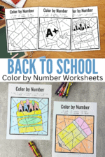 Back to School Color by Number Worksheets