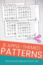 Apple Patterns Preschool Worksheets