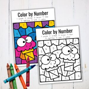 Ice Cream Color by Number Worksheet Pack