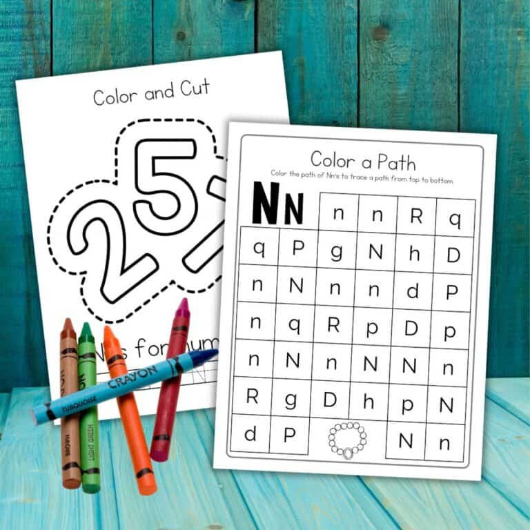 Letter N Worksheets for Preschoolers