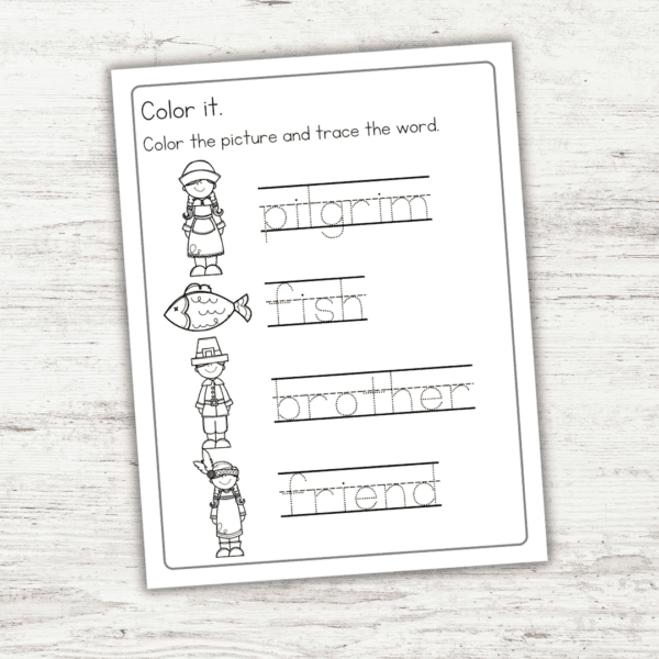 Book-Based The Littlest Pilgrim Activities for Preschoolers