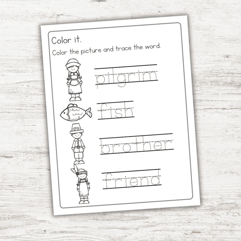 Book-Based The Littlest Pilgrim Activities for Preschoolers