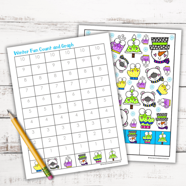 Printable Winter Fun Count and Graph Worksheets