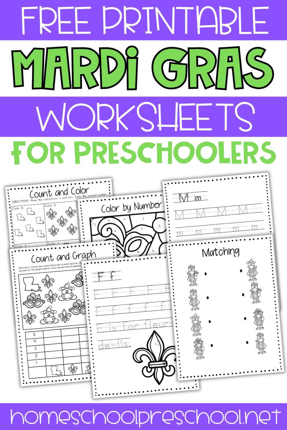 Mardi Gras Worksheets for Kids | Free Preschool Printables