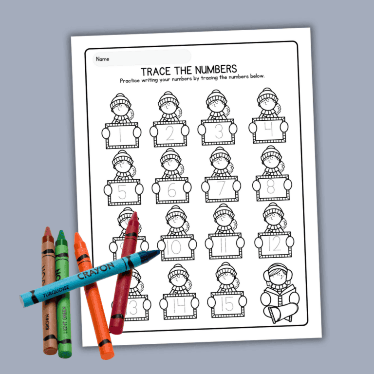 Number Tracing Worksheets for Preschool | Practice Numbers 1-15