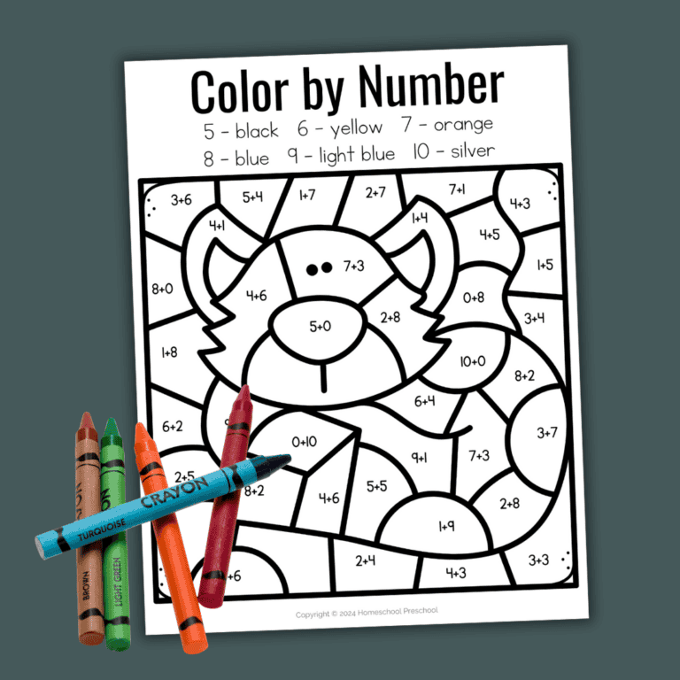 Winter Animals Addition Color by Number Worksheets