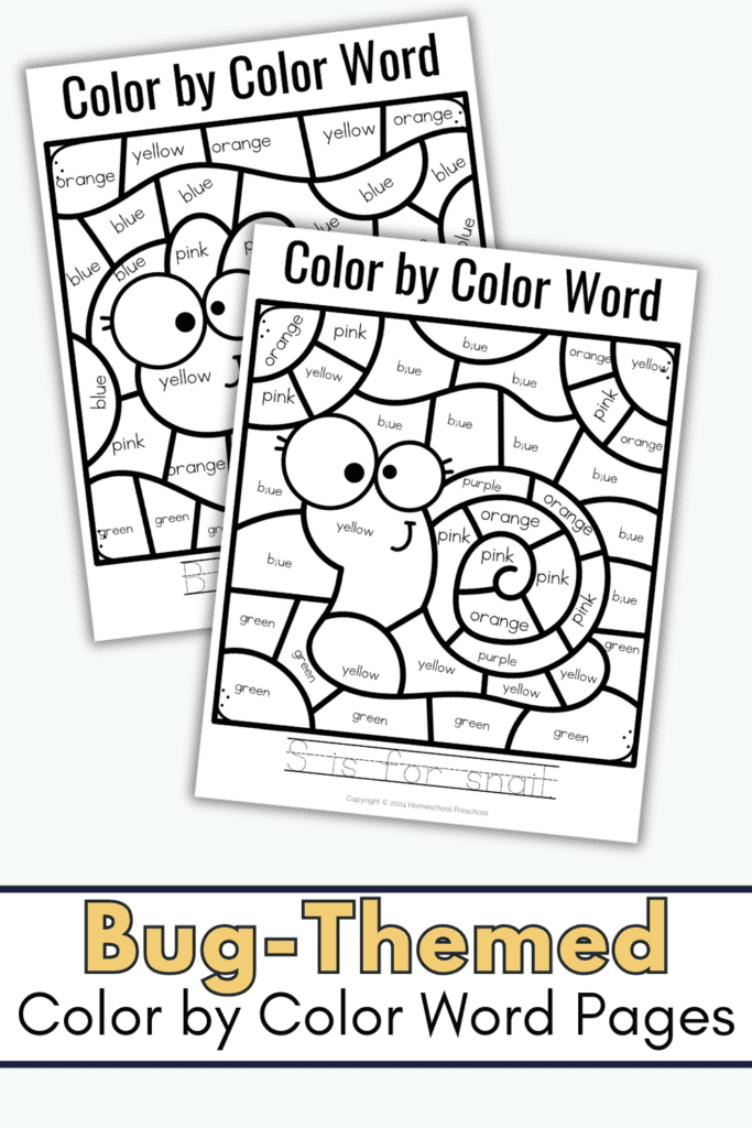 Color by Color Words Worksheets - Homeschool Preschool